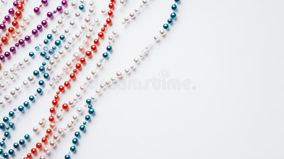 Vibrant Beads Art a Colorful Array of Shapes and Sizes on a Clean White ...