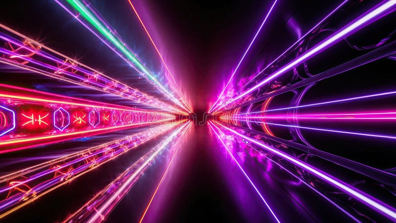 Vibrant Beams of Light Create a Mesmerizing Tunnel Effect at Dusk in a ...