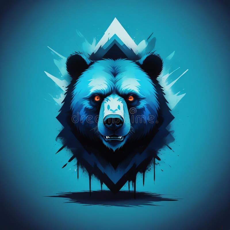 A Vibrant Bear Design with Dramatic Lighting Stock Illustration ...