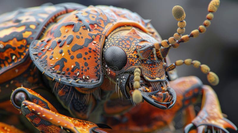 Colorful Beetle Posing on a Branch in Macro Photography Stock Image ...