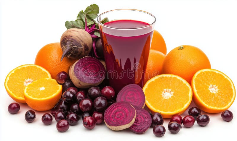 Vibrant Beetroot and Orange Juice Surrounded by Fresh Fruits and ...