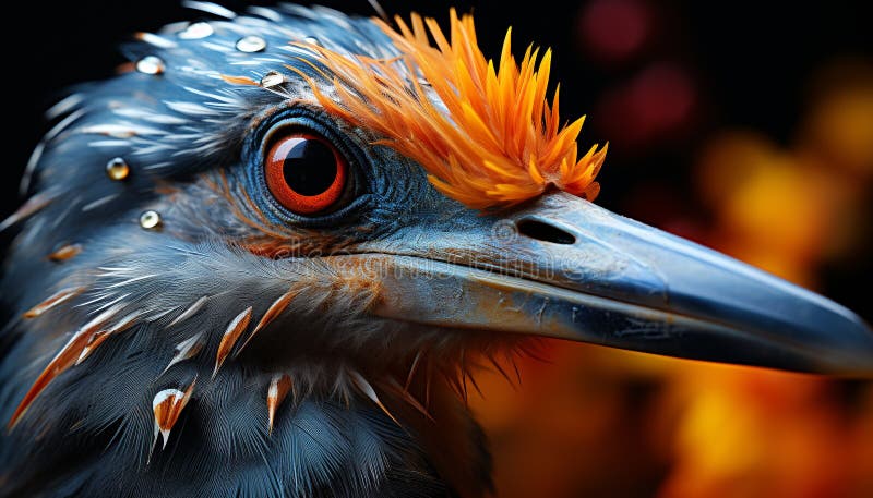 A Vibrant Bird Head, Sharp Beak, Staring into the Camera Generated by ...