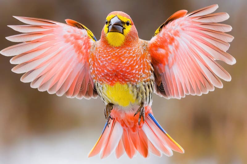A Vibrant Bird Opens Its Wings, Ready To Take Flight Stock Image ...