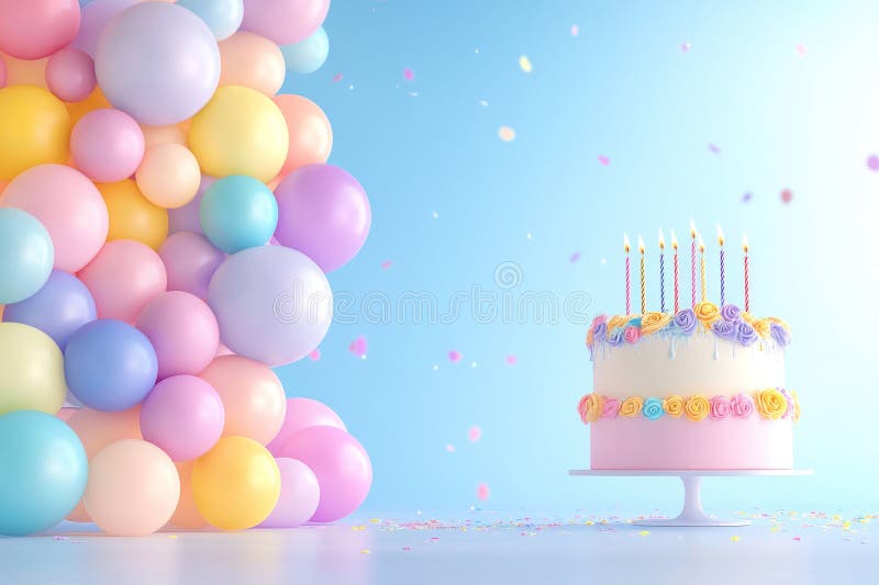Vibrant Birthday Bash: Brightly Colored Background Theme Stock ...