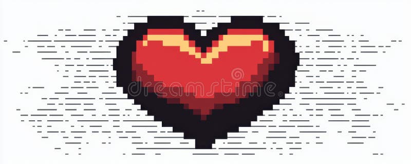 Vibrant 8-bit Pixel Art Heart with Glitch Effect Stock Photo - Image of ...