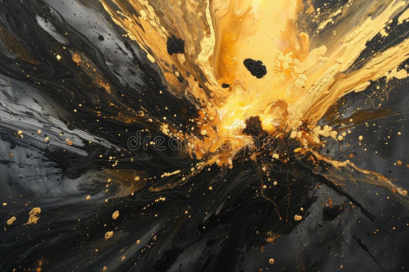 Vibrant Black Gold Explosion Party. Generate Ai Stock Image - Image of ...