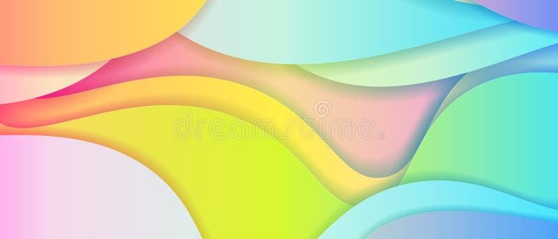 Vibrant Blend of Pastel Colors, with Fluid Shapes Overlapping and ...