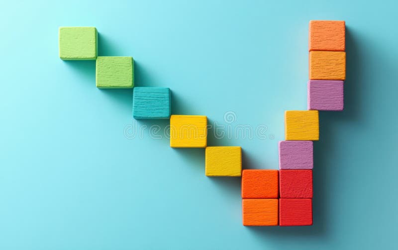 A Vibrant Block Set Resting on a Blue Surface, Showcasing Playful ...