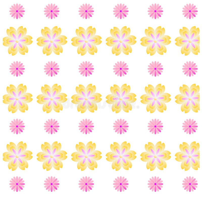 Vibrant Bloom Grid: Pink, Yellow, and Blue Flower Pattern Stock Vector ...