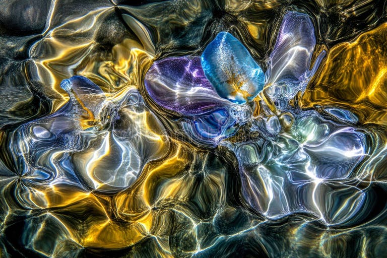 Vibrant Blooms Drift Peacefully in a Dazzling Azure Aquatic Setting Stock Image - Image of ...