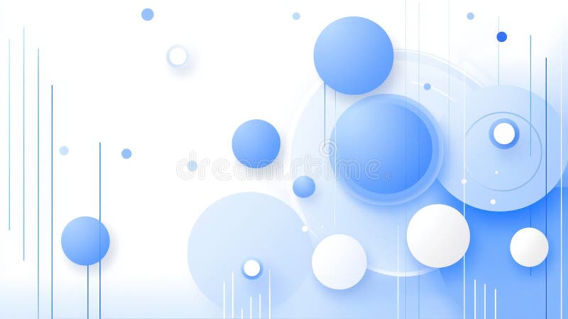 Vibrant Blue Abstract Background with Dynamic Circles and Lines, Ideal ...