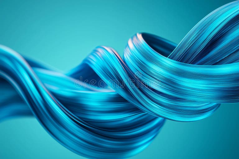 Vibrant Blue Abstract Design Featuring Twisted, Wavy Tubes that Create ...