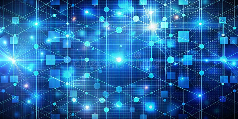 Vibrant Blue Abstract Tech Pattern Background Stock Illustration ...