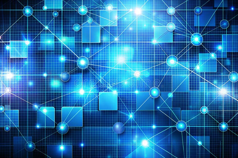 Vibrant Blue Abstract Tech Pattern Background Stock Illustration ...