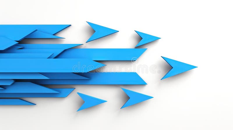 Vibrant Blue Arrows Create a Dynamic Pattern on a White Mosaic ...