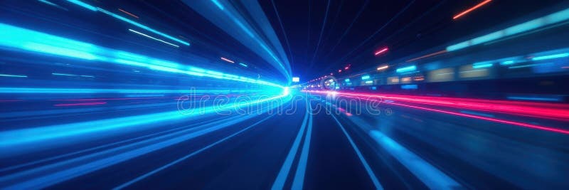 Vibrant Blue, Blurred Lines, Intense Speed Effect, Abstract Backdrop ...