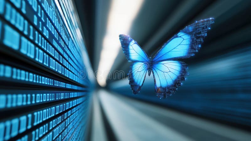 A Digital Butterfly Flutters through a Tunnel of Binary Code ...