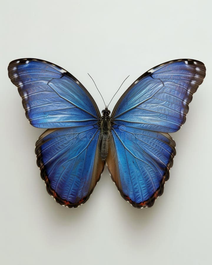 Vibrant Blue Butterfly with Detailed Wing Patterns Stock Illustration ...