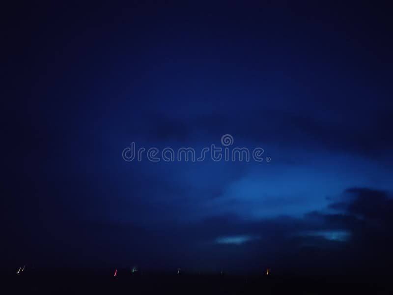 Vibrant Blue Color Sky in the Nighttime Stock Photo - Image of blue ...