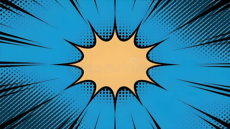 Comic Book Explosion Background with Blue and Yellow Colors Stock ...