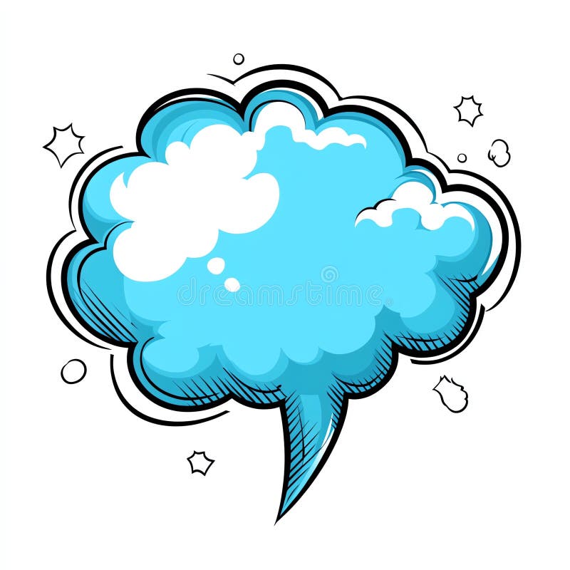 Blue Comic Speech Bubble with Pop Art Style Stock Illustration ...