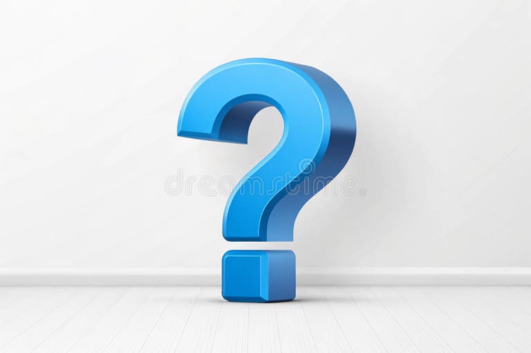 Realistic 3d Blue Question Mark Illustration Stock Illustration ...