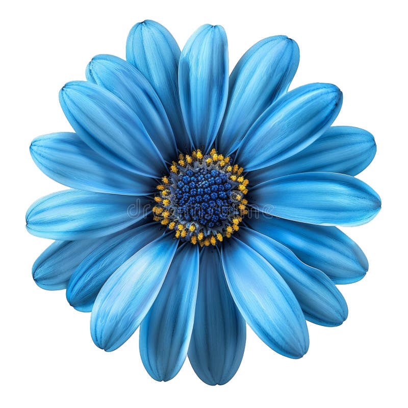 Vibrant Blue Daisy Isolated on Transparent Background Stock Image ...