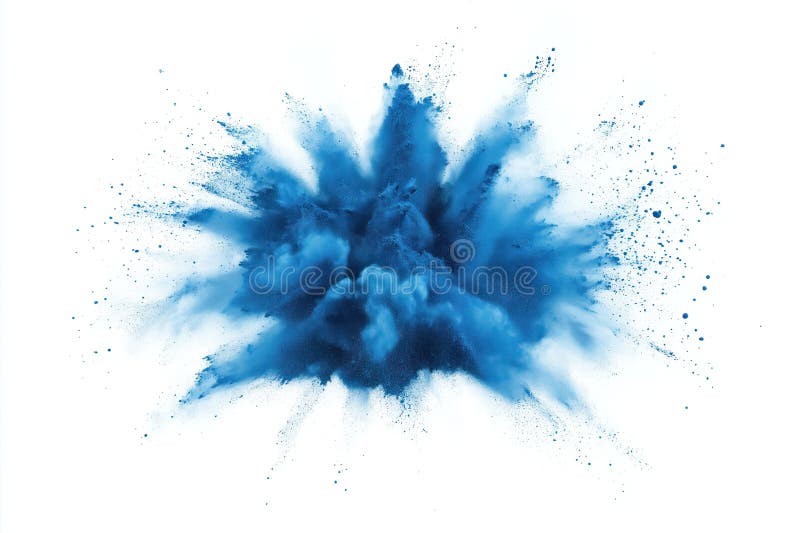 Vibrant Blue Explosion in Center Surrounded by Scattered Particles ...