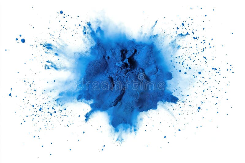 Vibrant Blue Explosion with Large Cloud of Particles Radiating from ...