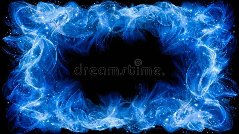 Vibrant Blue Flame Frame Design Created for Digital Universe Themed ...