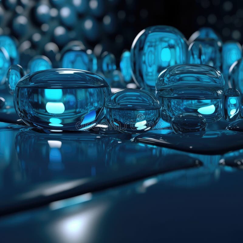 Vibrant Blue Glass Shapes Reflecting Technology for Modern Banner ...