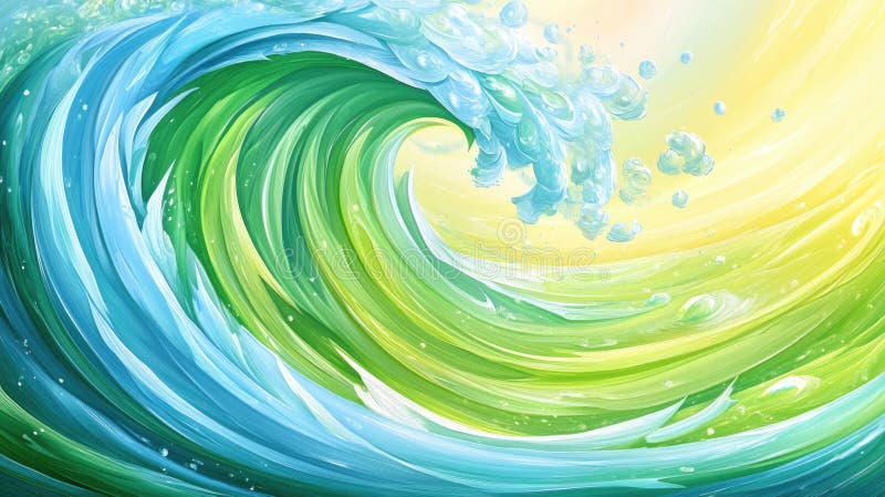 Vibrant Blue and Green Ocean Wave with Sunlit Background Stock Photo ...