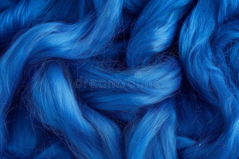 Vibrant blue hair texture stock illustration. Illustration of wavy ...