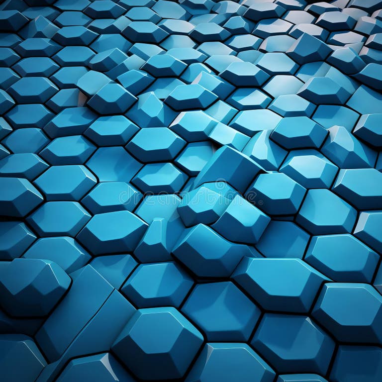 Vibrant Blue Honeycomb Pattern for Modern Seamless Flooring Stock ...