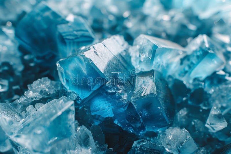 Blue Ice Crystals in Close-up View Nature Wallpaper Background Stock ...