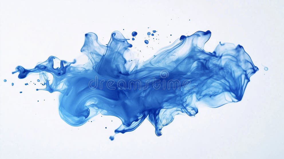 Vibrant Blue Ink Splash Creates Dynamic and Artistic Effect on White ...