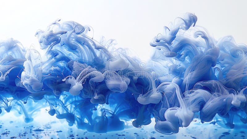 Vibrant Blue Ink Splash on White Background, Abstract Design Element ...