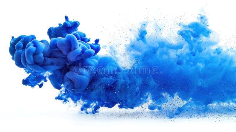 Vibrant Blue Ink Splash on White Background, Abstract Design Element ...