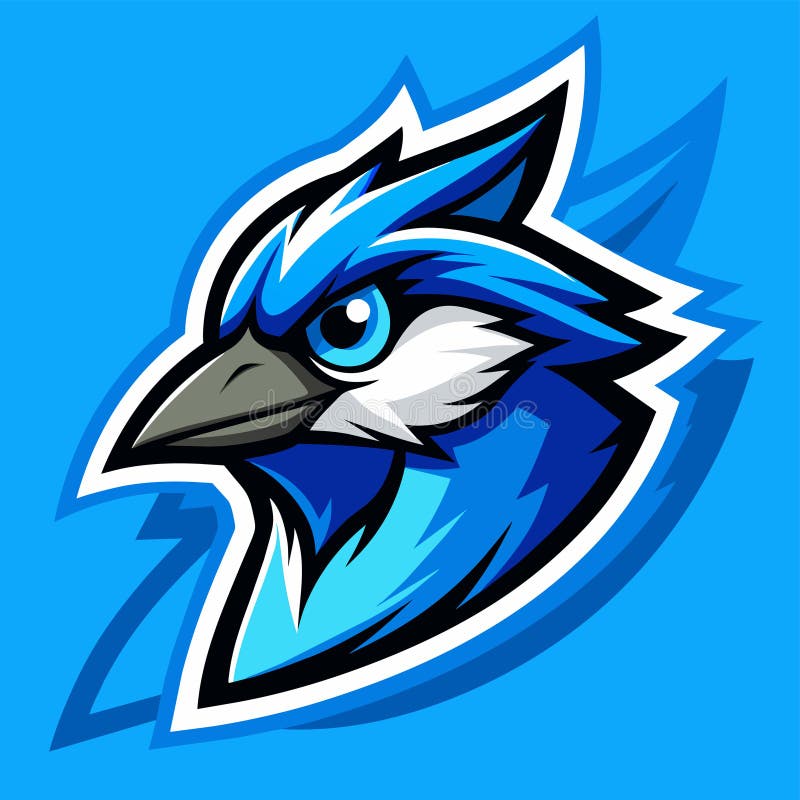 A Vibrant Blue Jay Head Mascot, Stylized in a Modern Vector Design ...
