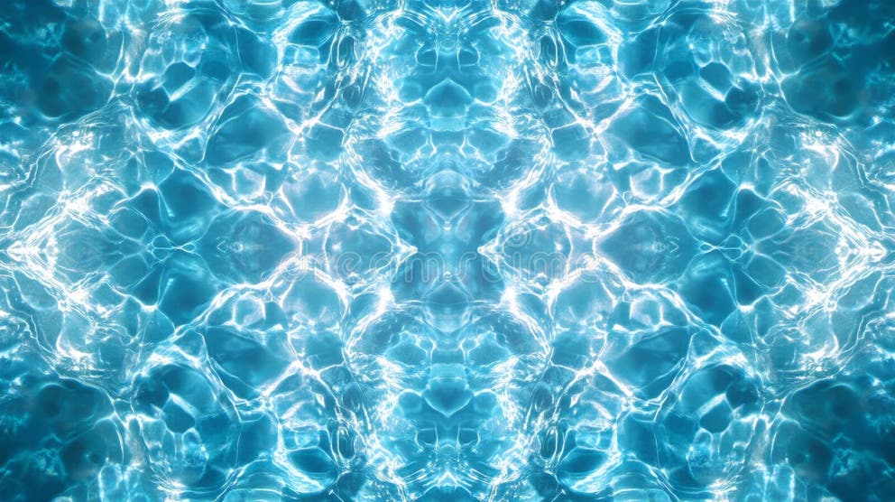 Vibrant Blue Kaleidoscope Patterns with Fractured Light Effects Stock ...