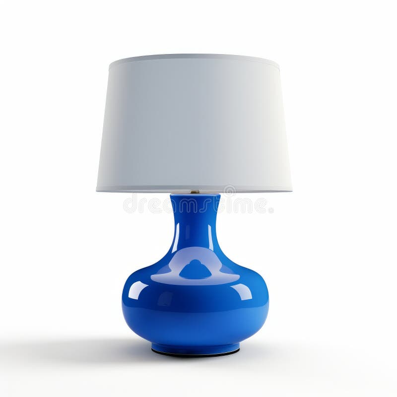 Vibrant Blue Lamp on White Surface - Octane Render Style Stock ...