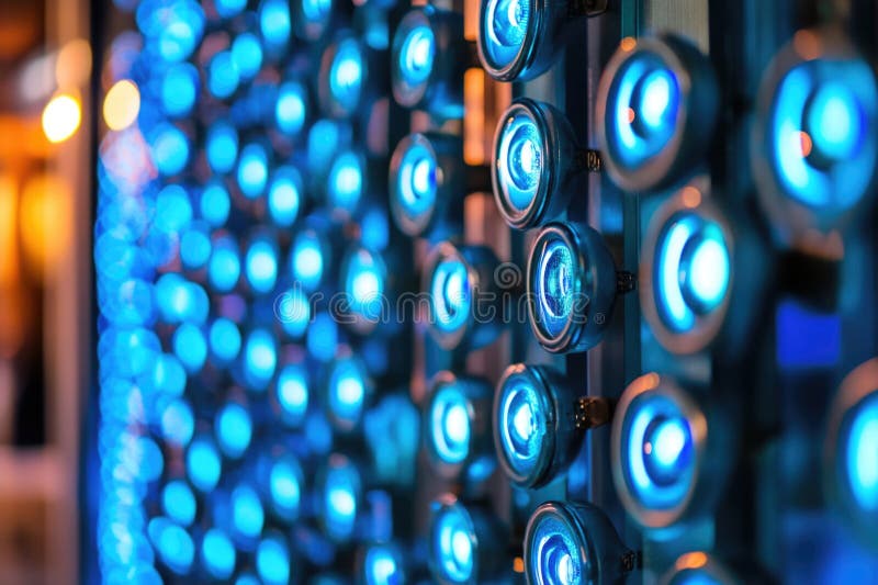 Vibrant Blue Led Lights Creating a Mesmerizing Pattern on a Modern Wall ...