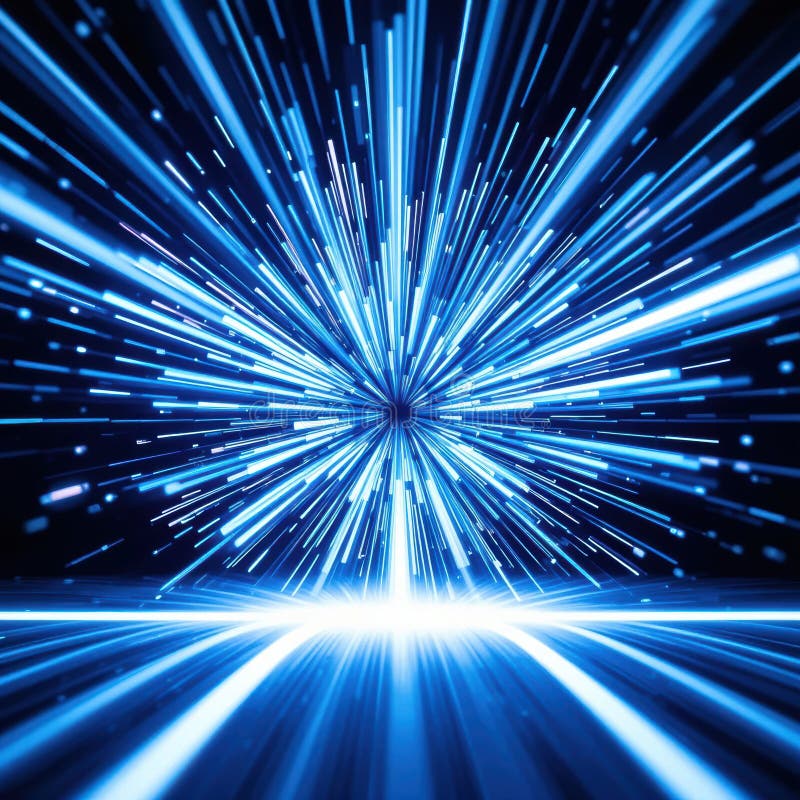 Vibrant Blue Light Burst with Dynamic Motion Effects Creating an ...