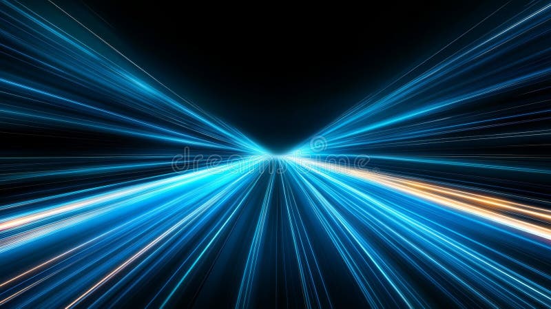 Vibrant Blue Light Streaks Create a Dynamic Illusion of Speed and ...