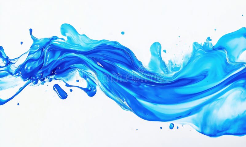 Vibrant Blue Liquid Wave Abstract Art with Fluid Motion and Splash ...