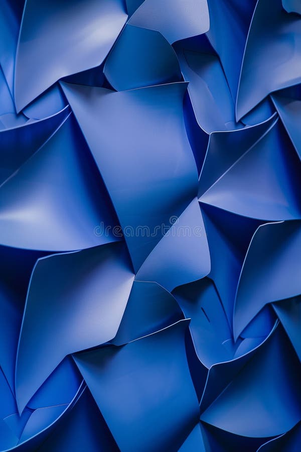 Vibrant Blue Material Creating Intricate Geometric Shapes and Patterns ...