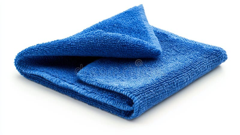 A Vibrant Blue Microfiber Cloth Elegantly Folded. Ideal for Cleaning ...