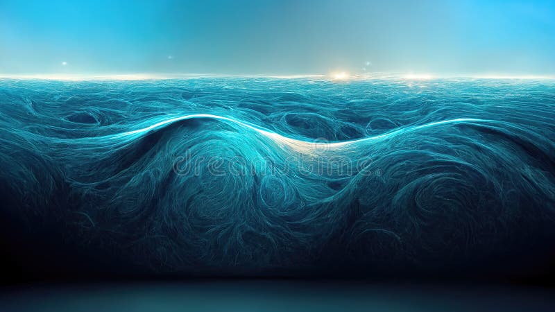 Vibrant Blue Ocean Waves stock illustration. Illustration of ocean ...