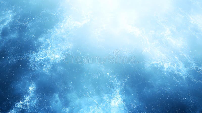 Vibrant Blue Ocean Waves with Glowing Light Effects Stock Photo - Image ...