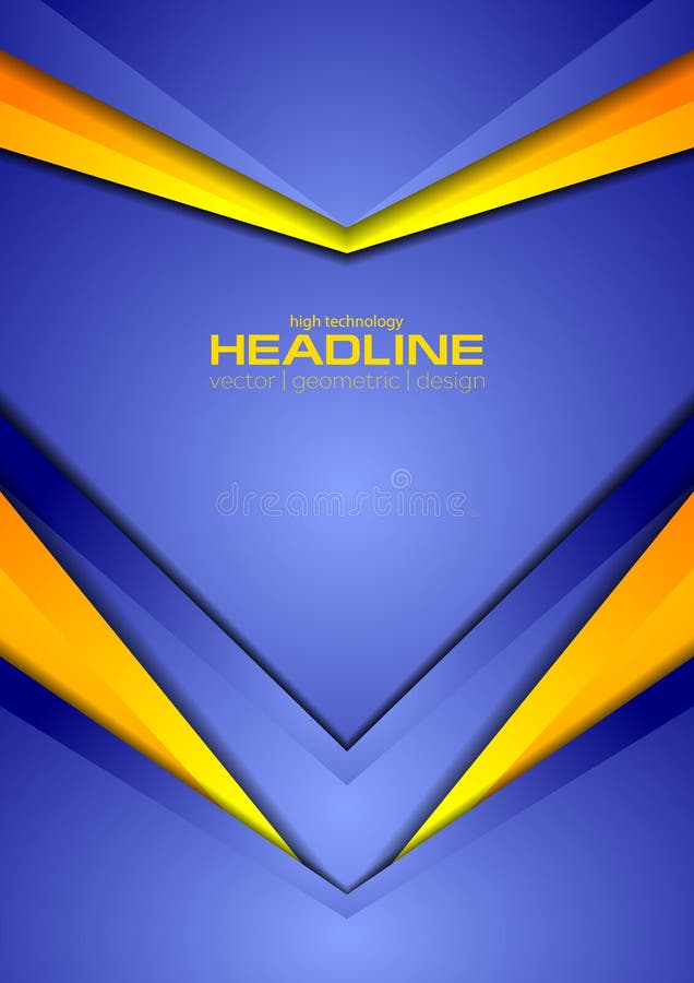 Vibrant Blue and Orange Abstract Tech Background Stock Vector ...